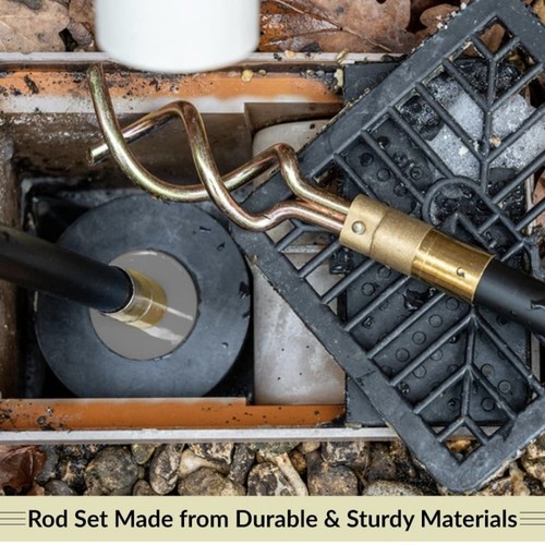 12 Piece 9m Drain Rods Plumbing Rod Set Cleaning Drainage Worm Screw ...