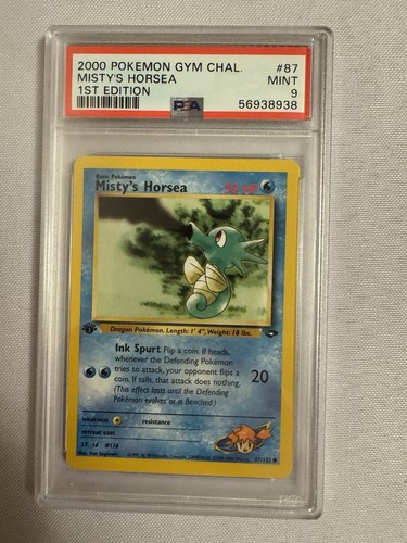 2000 Pokemon - 1st Edition Misty’s Horsea - Gym Challenge 87/132 PSA 9 ...