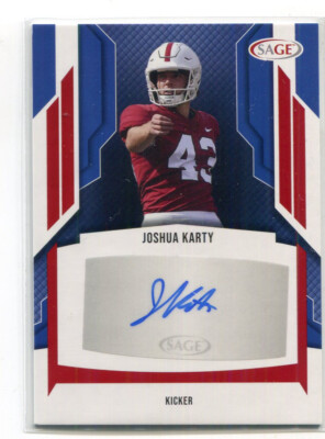 JOSHUA KARTY 2024 Sage High Series RED AUTO #A-JK2 ROOKIE Stanford RAMS ...