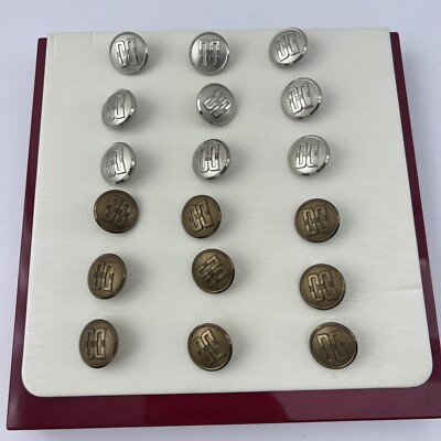 Waterbury Fashion Button Initials Monogram Double D 9 Antique Brass & 9 ...