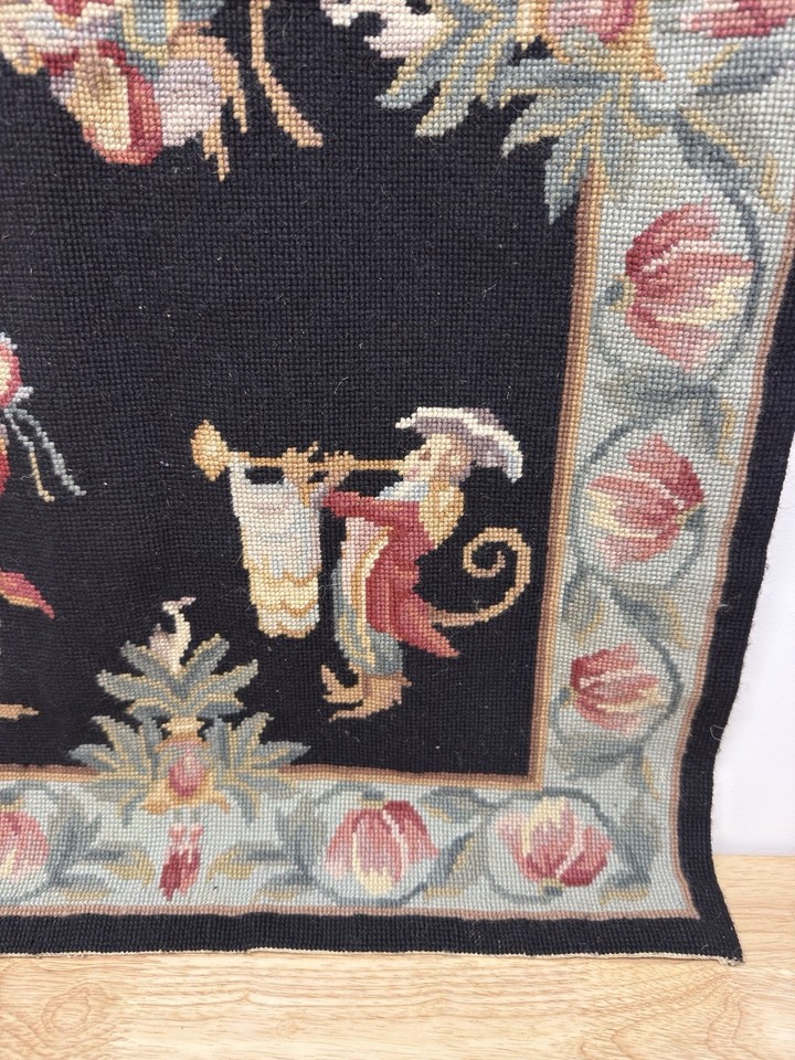 Vintage French Style Aubusson Rug Pictorial Rug Tapestry Chain stitch ...