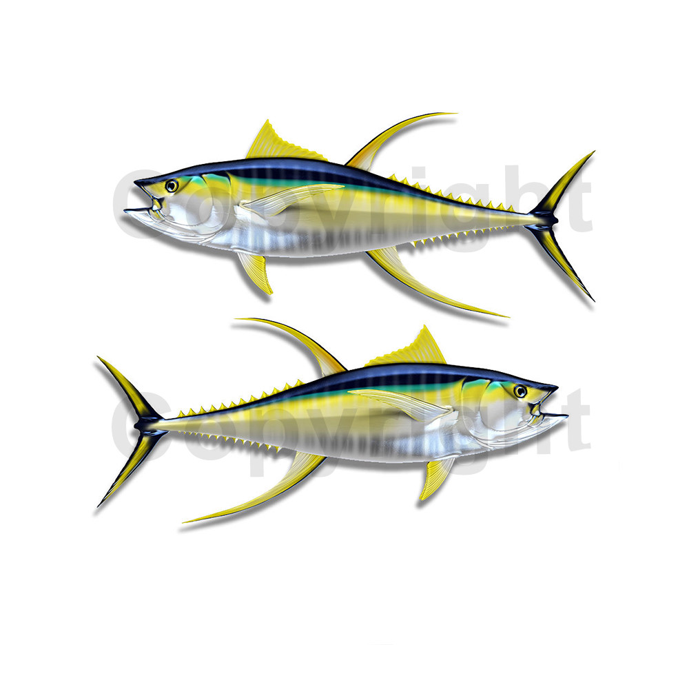 Yellowfin Tuna Sticker Decal Fishing Boat Car Truck Camper Trailer F117 ...