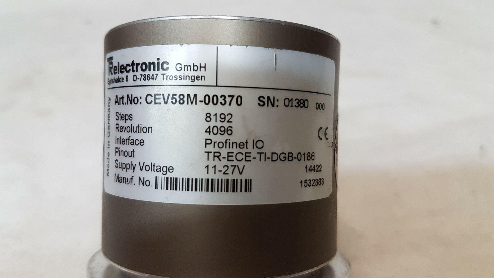TR Electronic CEV 58M, Art.Nr:CEV 58M-00370 SN:01380 Absolute Encoder ...