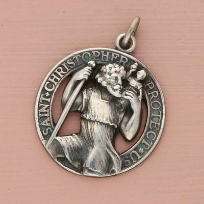 ⚡️clearance⚡️ charles thomae sterling catholic st christopher medal ...