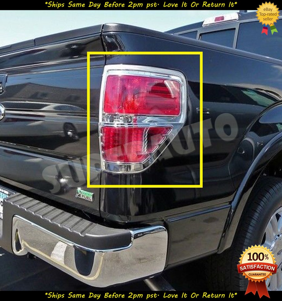 Chrome Tail Light Covers OVERLAY no Glass/Plastic For 2009-2014 Ford F ...