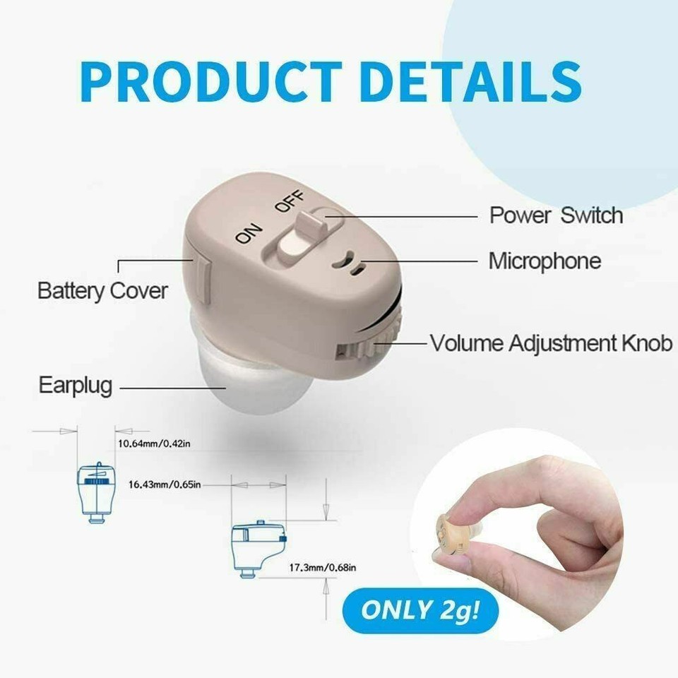 Mini Hearing Aids Invisible Severe Loss Sound Amplifier Enhancer For ...