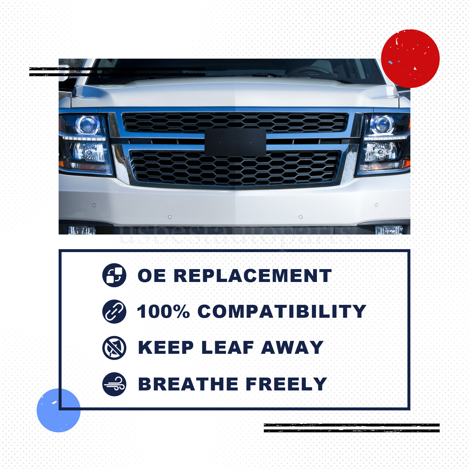 Chrome Front Upper Bumper Grille 84724083 For 2015-2020 Chevrolet Tahoe ...