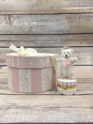 1999 Mud Pie Hinged Trinket Treasure Box GIRL BALLET BEAR | eBay