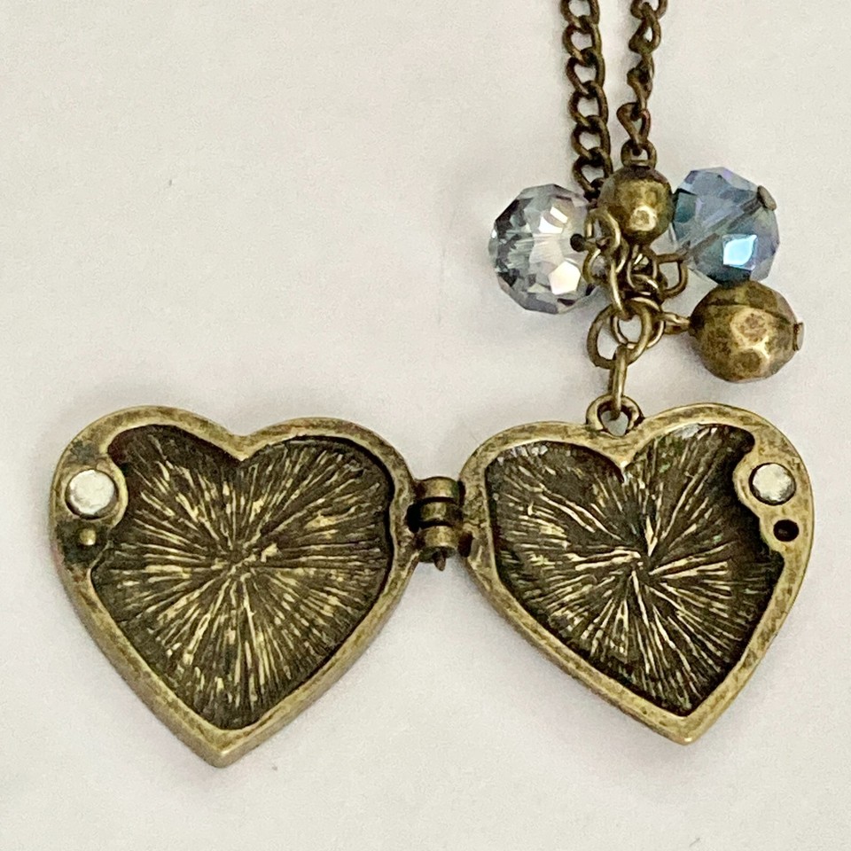Vintage Disney Hidden Mickey Mouse Heart Locket Necklace Disneyana 30 ...