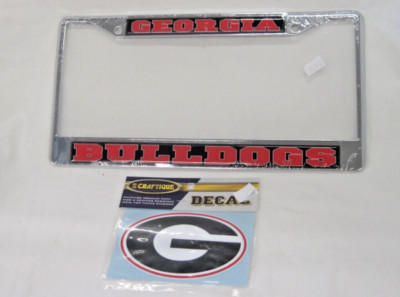UNIVERSITY OF GEORGIA CHROME METAL DOMED LICENSE/TAG PLATE FRAME/ 4 ...