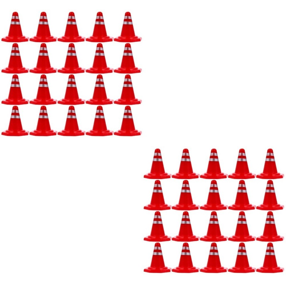 100 pcs Traffic Roadblocks Simulation Sand Table Props DIY Road Cone ...