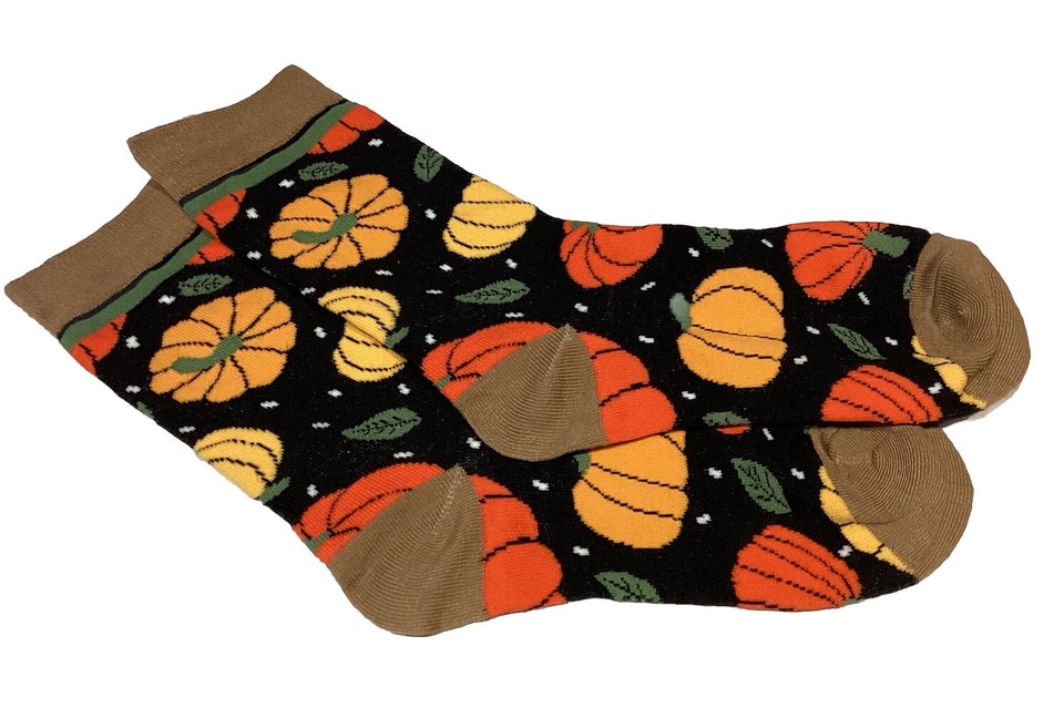 Fall Leaves Pumpkins Fall Thanksgiving Socks Women Cute Socks Novelty ...