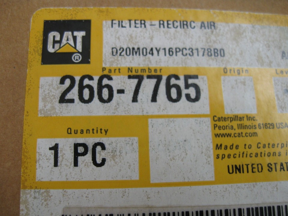 Cat Caterpillar 266-7765 Cabin Air Filter | eBay
