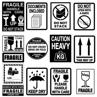 PERSONALISED Stickers Fragile Heavy Keep Dry Documents This Way Up Size ...