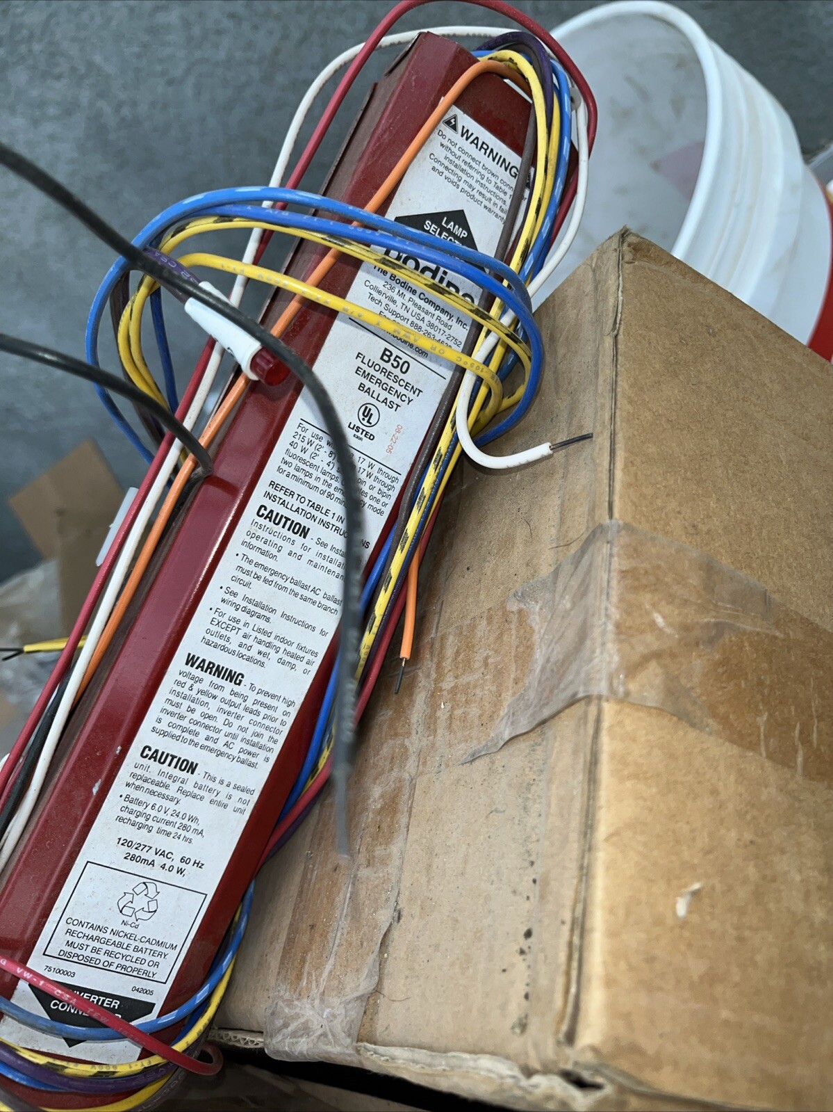 BODINE B50 FLUORESCENT EMERGENCY BALLAST, 1-LAMP, 17-215-WATT BI-PIN ...