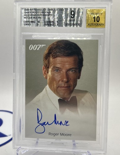 2006 The Complete James Bond 007 Full-Bleed Roger Moore Auto Dual BGS 9 ...