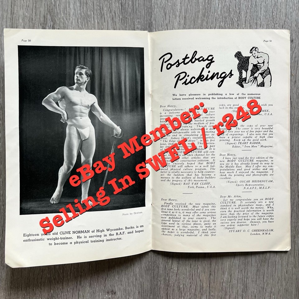 BODY CULTURE Magazine ALAN & GRACE STEPHAN + JOHN GRIMEK SEP 1949 VOL 1 NO 2 | eBay