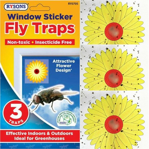 Window Fly Stickers Insect Killer Paper Fly Trap Sticky Bug Catcher ...