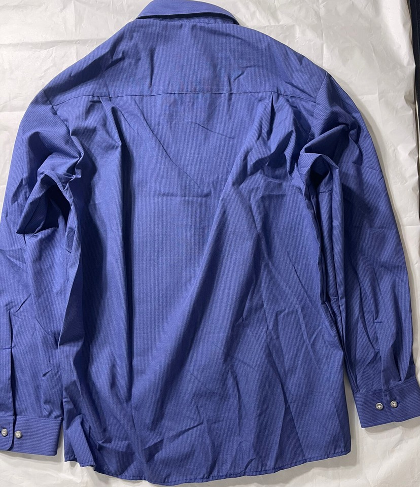 NEW Cintas 273-27 Men's size Medium Blue Long Sleeve Button Up Work ...