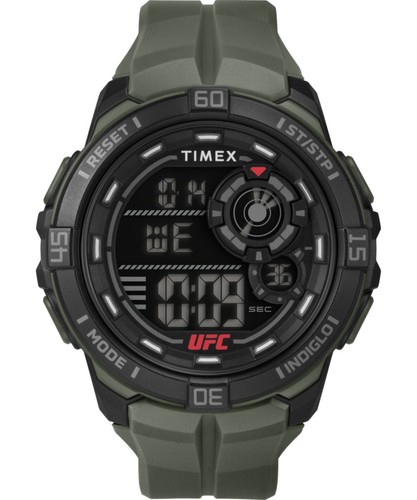 Montre Homme TIMEX UFC RUMBLE TW5M59400 Numérique Silicone Vert Chrono ...