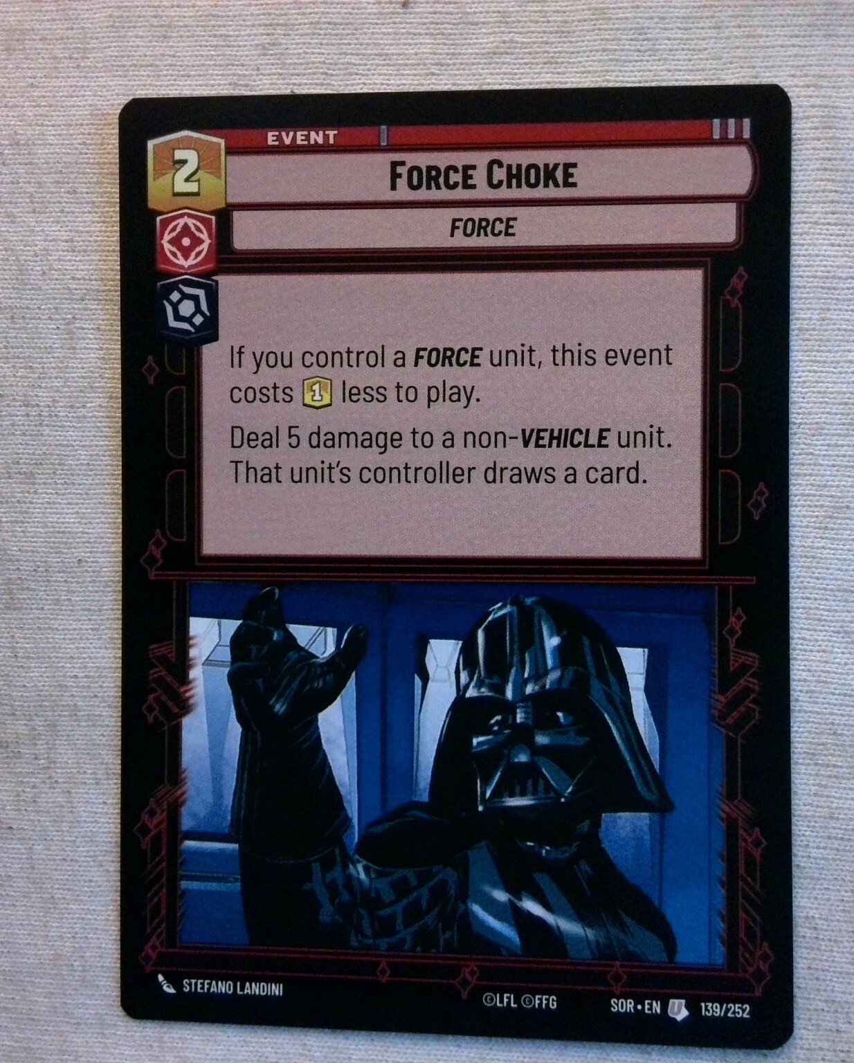 Force Choke, Star Wars Unlimited: SOR, Ungraded, NM Condition | eBay