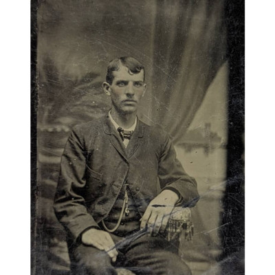 Angry Young Man c1870 Tin Type Photo 1/6 Plate Victorian VTG Photo T19 ...
