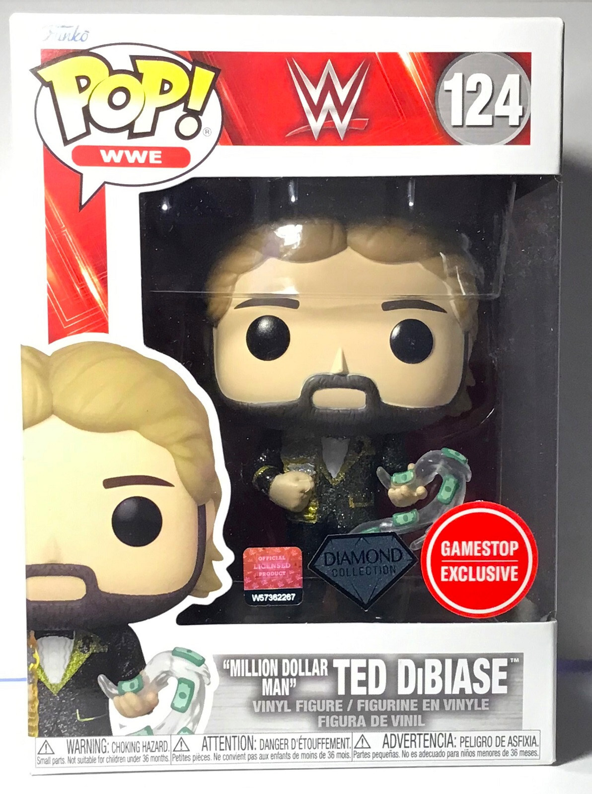 (1) Funko Pop! WWE Ted DiBiase #124 Diamond GameStop Exclusive NEW FREE ...