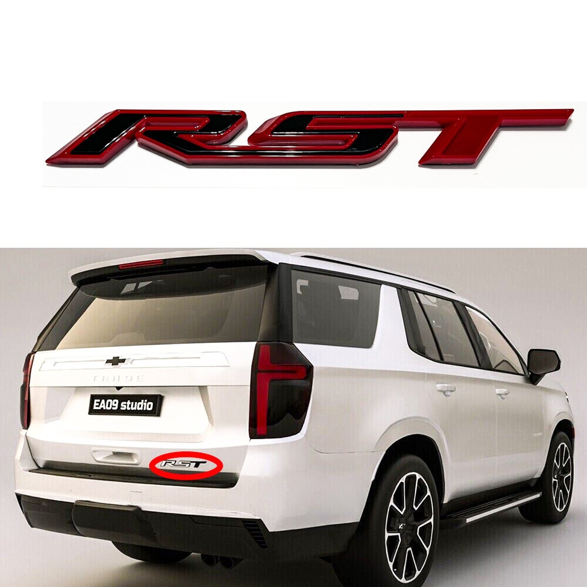 1PC Tailgate RST Emblem Fit 2021-2023 Chevy Tahoe Suburban Badge Gloss ...