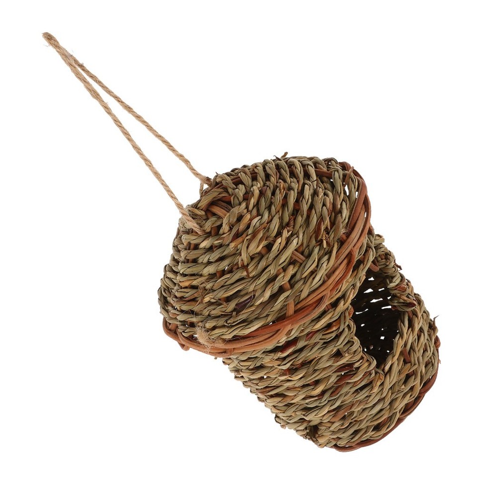 Natural Grass Material Bird House Woven Nest for Parrot Birds Outdoor ...