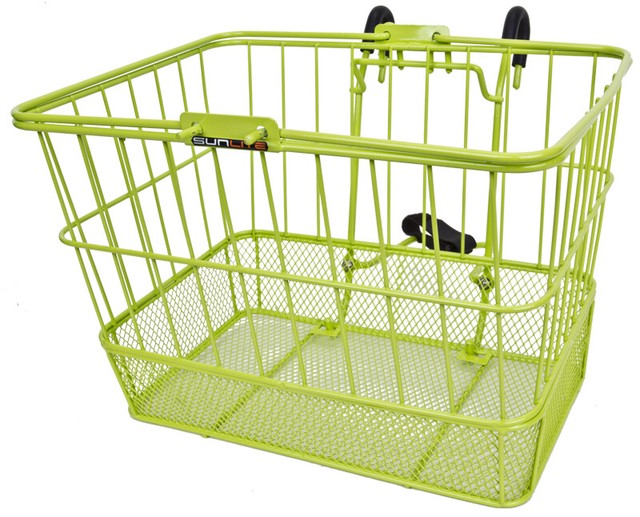Sunlite Wire Mesh Bicycle Basket Lime Green Carrier Colorful Shopping ...
