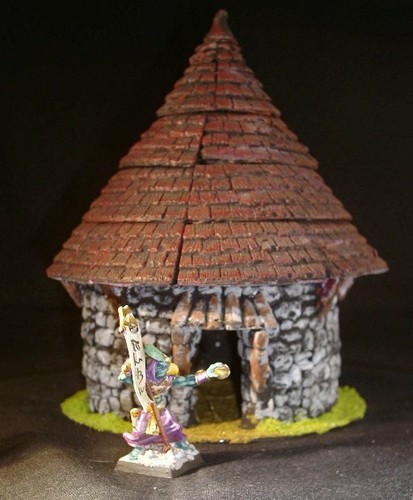 Wargames 25mm / 28mm Scenery Terrain D&D Warhammer - Round Hut | eBay
