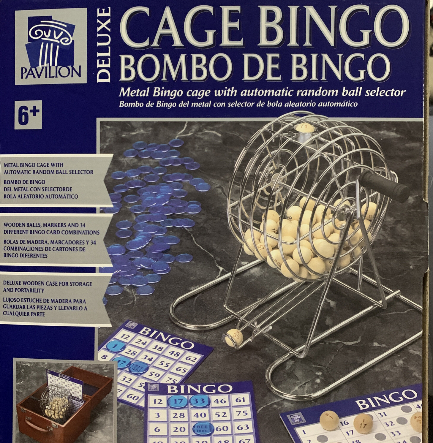 Special LIMITED EDITION CAGE BINGO BY PAVILION Deluxe Wooden Case For ...