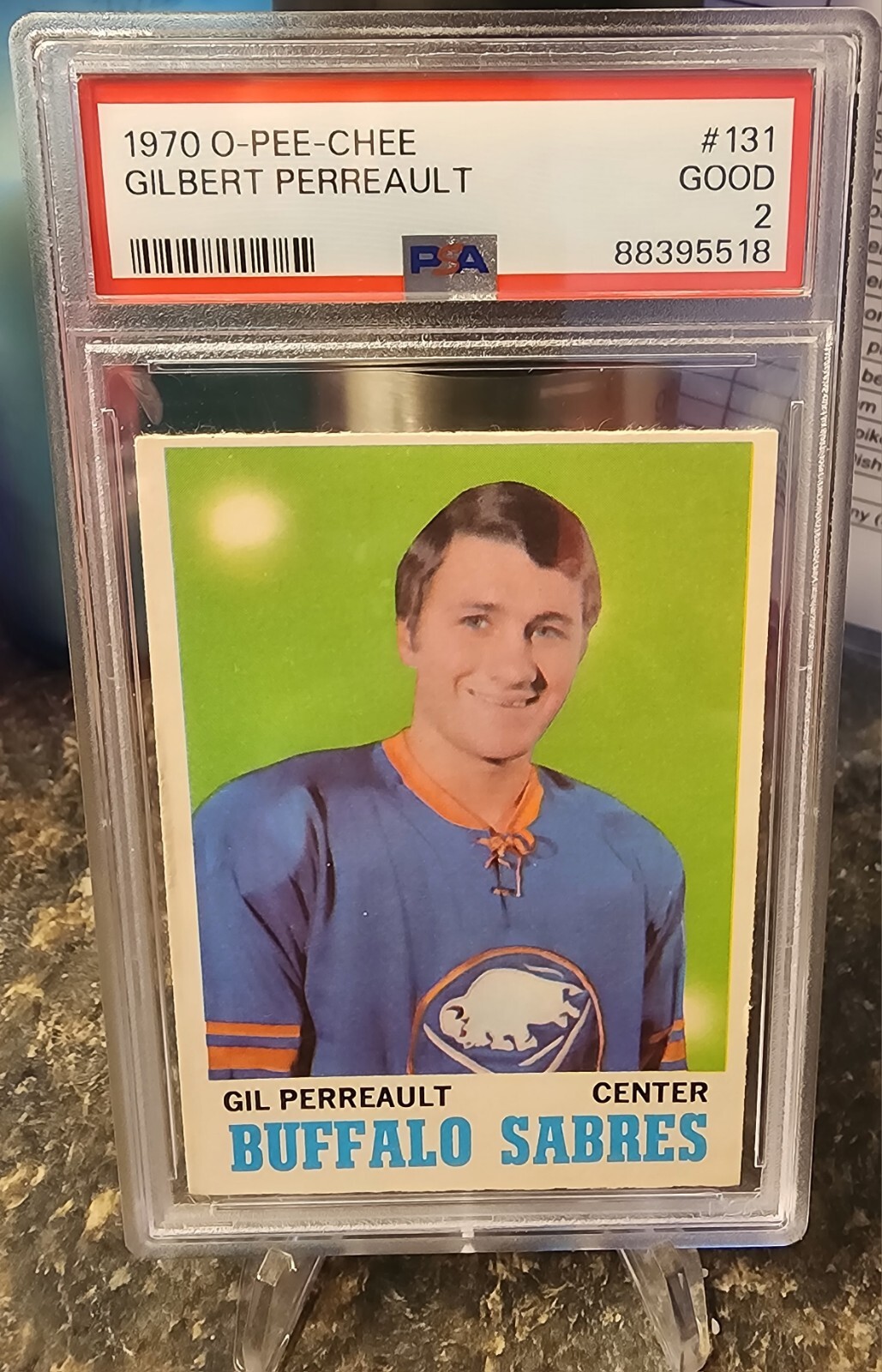 1970/71 O-Pee-Chee OPC Hockey #131 Gilbert Perreault PSA 2 Rookie Card ...
