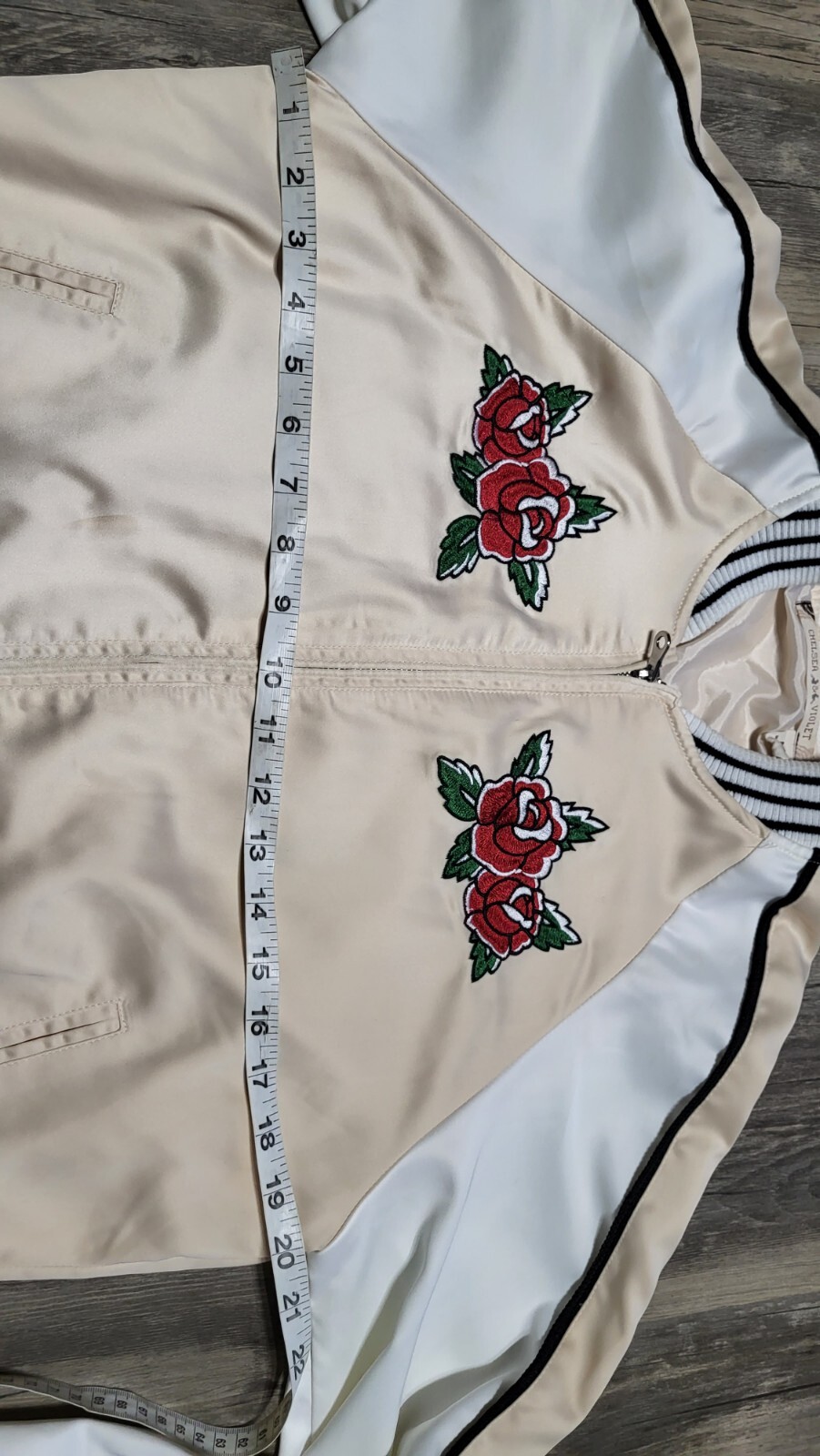 Chelsea & Violet Bomber Jacket Floral Embroidered Tru… - Gem