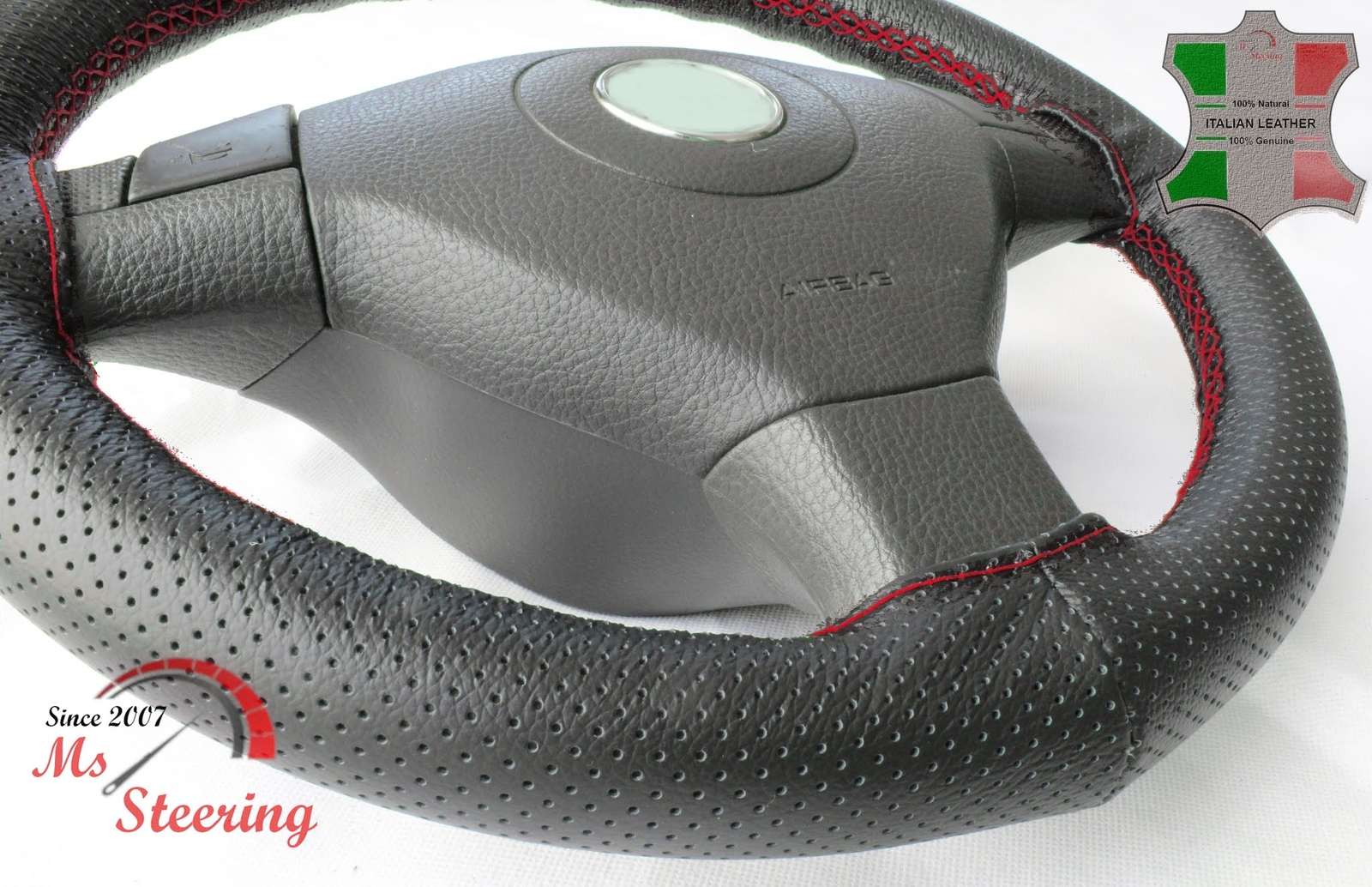 FOR CHEVROLET CRUZE 11-13 BLACK PERF LEATHER STEERING WHEEL COVER DARK ...