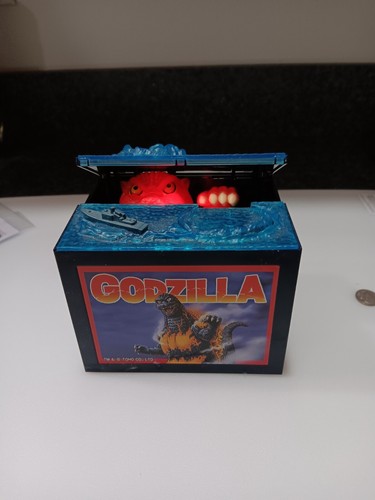 Godzilla Mischief Bank Coin Box LED Sound Gimmick Moving Figure New In ...