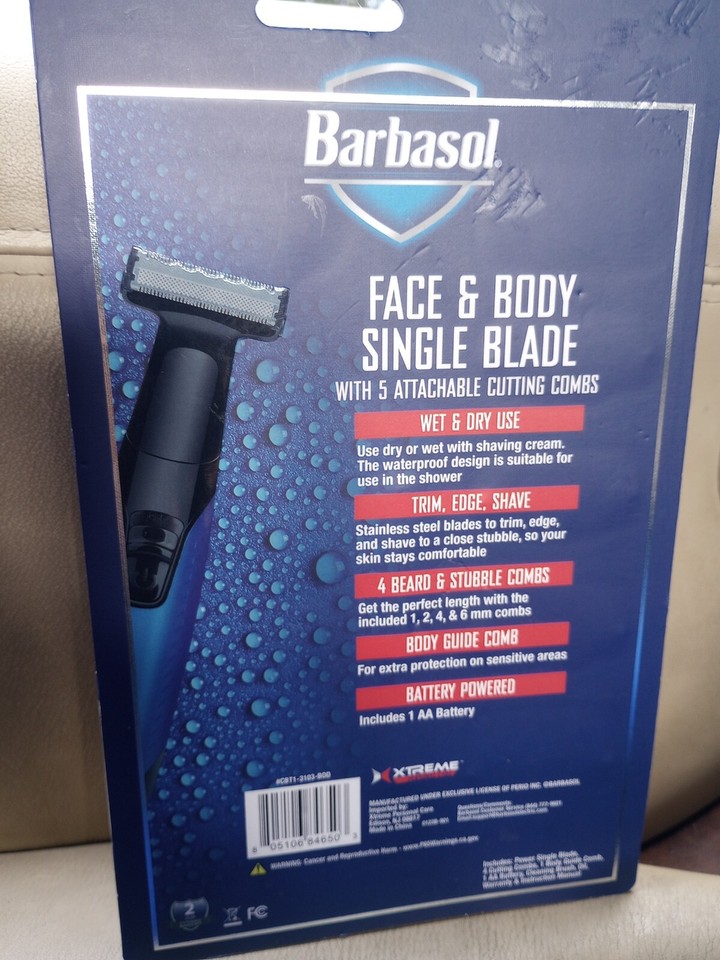 Barbasol Face & Body Single Blade With 4 Beard & Stubble Combs Wet ...
