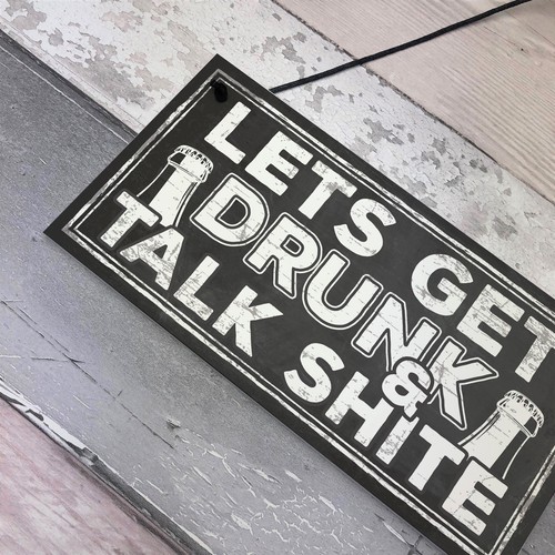 Funny Alcohol Sign Vodka Gin Beer Gifts Man Cave Home Bar Pub Hanging ...