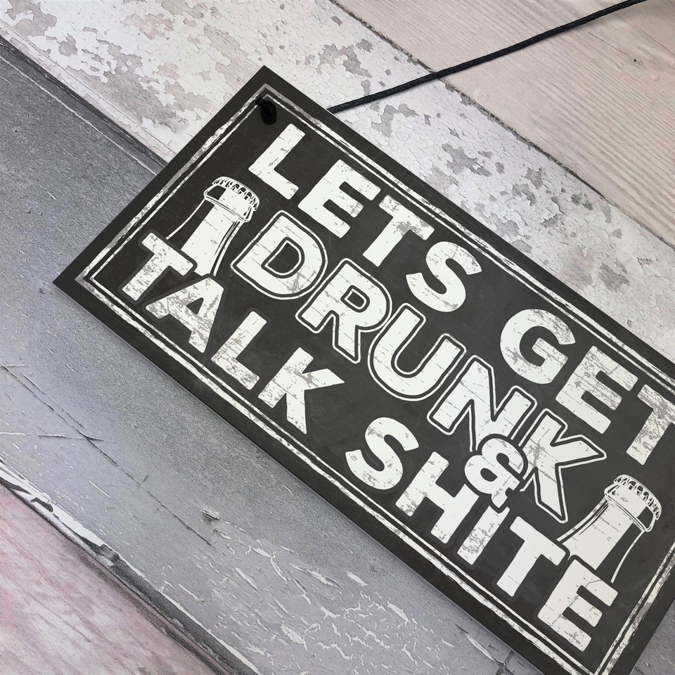 Funny Alcohol Sign Vodka Gin Beer Gifts Man Cave Home Bar Pub Hanging ...