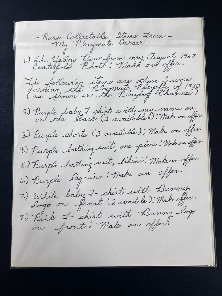 Vintage Playboy Adult Material Autographed Dede Lind Playmate Letter | eBay