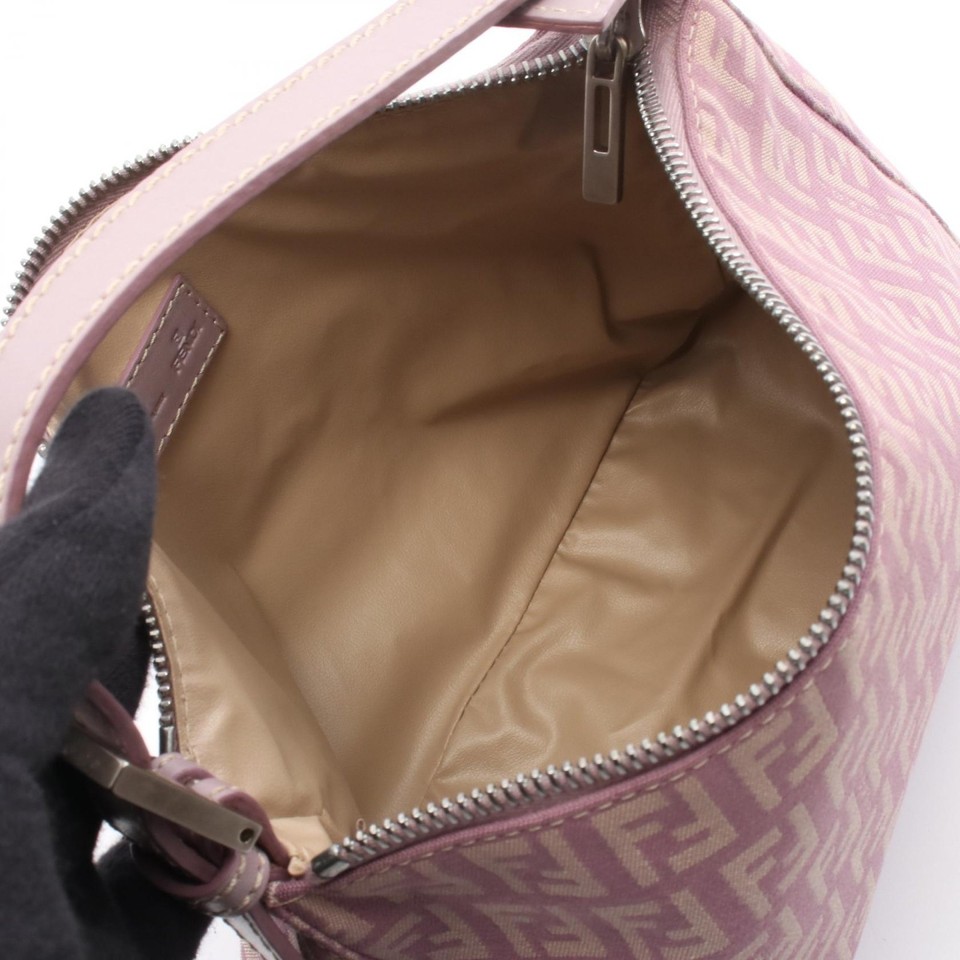 FENDI Mini Logo Pattern Handbag Canvas Leather Ladies Purple Beige | eBay