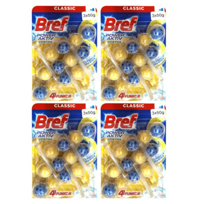 4x 3PK 150g Bref Power Active Bathroom Toilet Bowl Block Cleaner ...