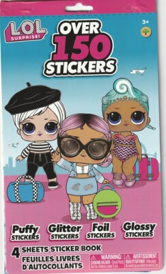 LOL Surprise Sticker Book 4 Sheets - 150 Stickers | eBay