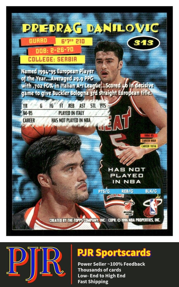 1995-96 Stadium Club #313 Predrag Danilovic Miami Heat 35% Off 4+ | eBay