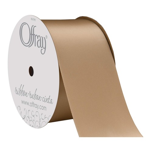 Offray 2.25" Wide Double Face Satin Ribbon, Oatmeal Brown, 10 Yds | eBay
