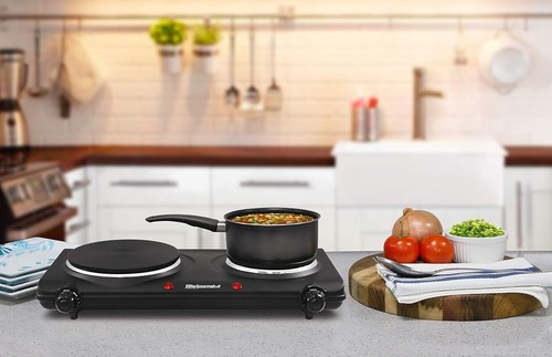 Portable Small Electric Stove Top 2 Burners Range Double Hot Plate ...