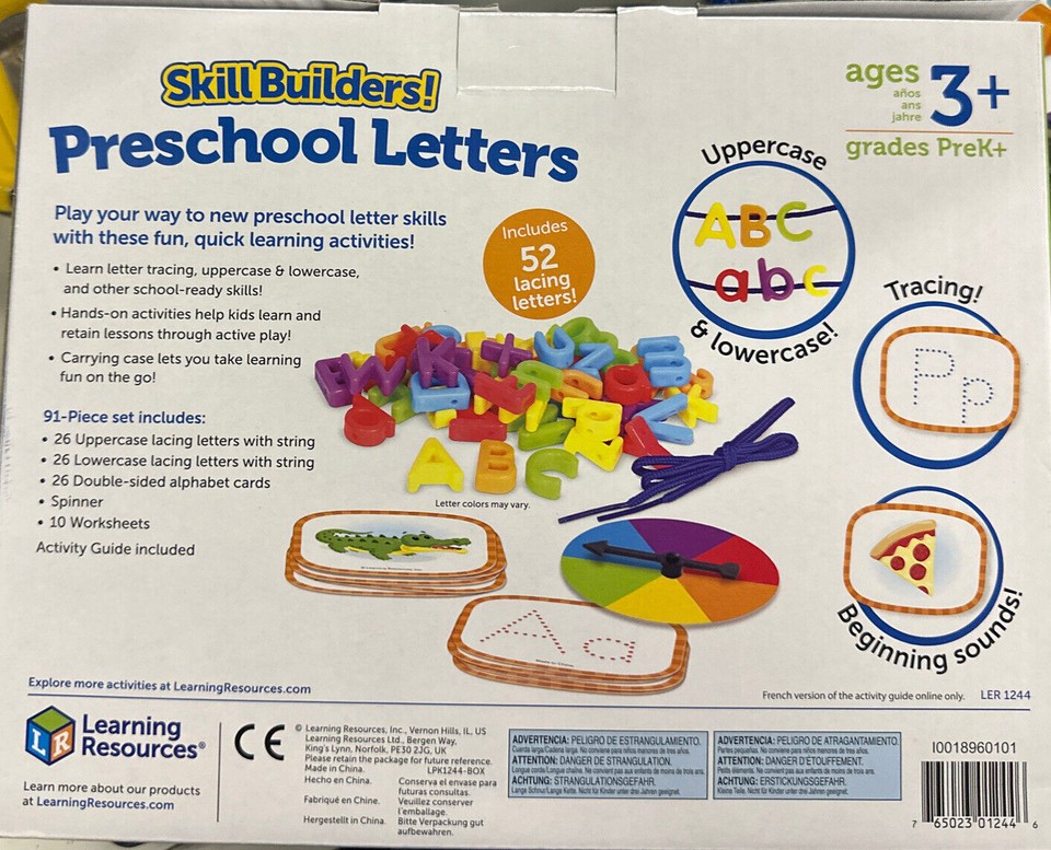 Learning Resources Skill Builders! Preschool Letters Multicolor | eBay