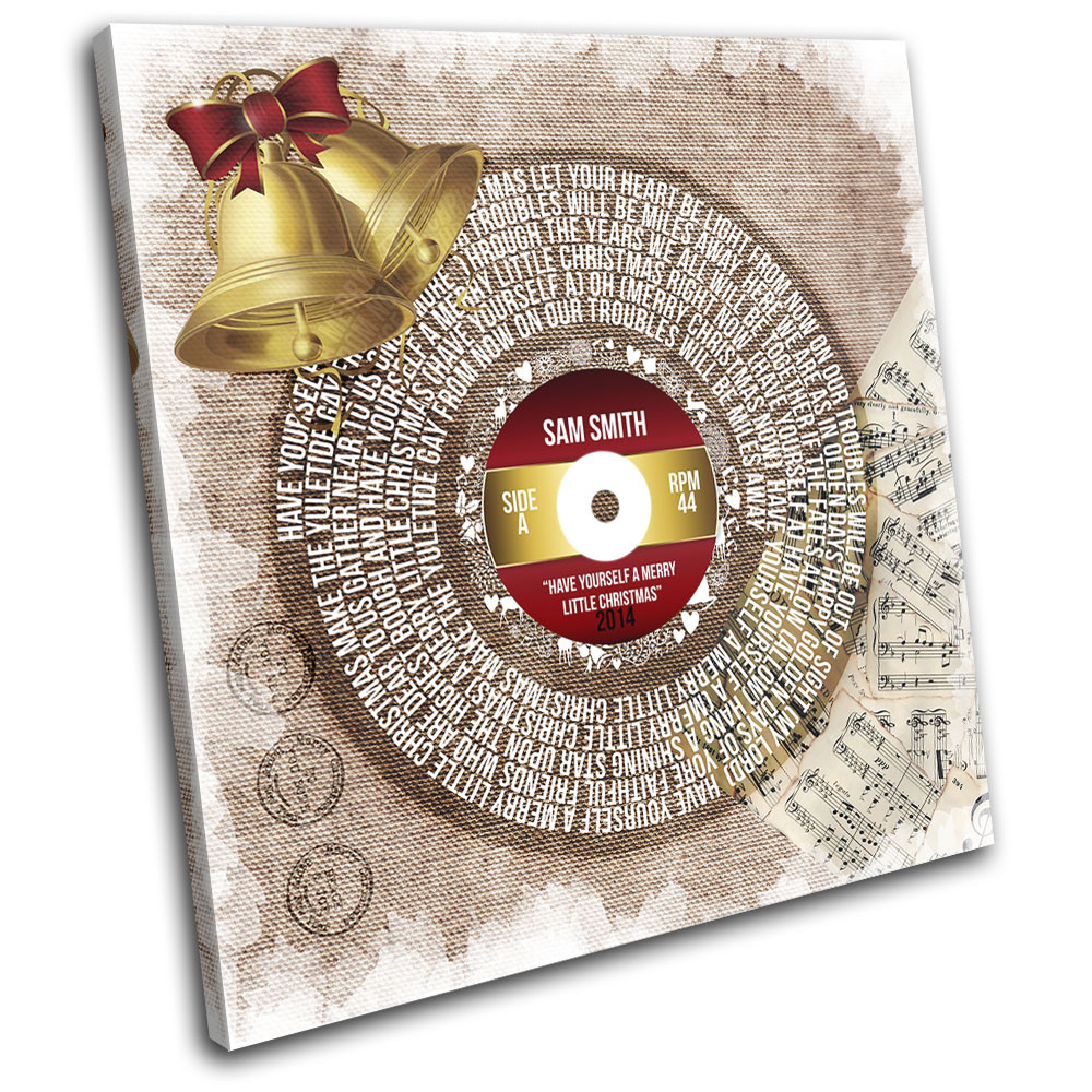 Lyrics Vinyl Sam Smith Christmas SINGLE CANVAS WALL ART Picture Print ...