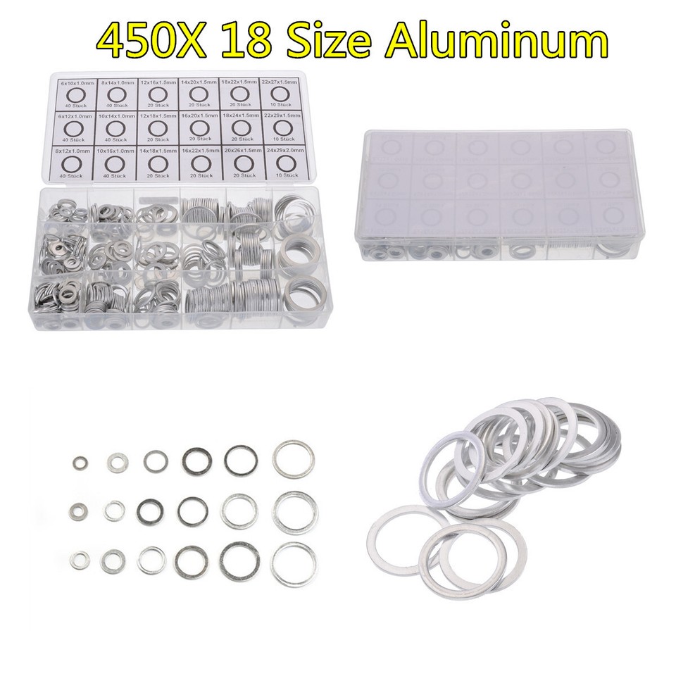 Car O-Ring Seal Crush Washer Assortment Kit Engine Oil Drain Plug ...