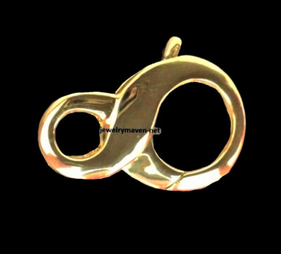 26mm HEAVY LARGE 18k GOLD Yellow Gucci Figure 8 Designer Infinity Clasp ...